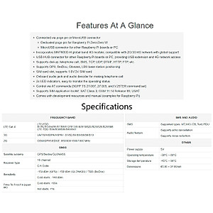waveshare SIM7600G-H 4G HAT Board for Raspberry Pi4B/3B+/3B/2B/B+/A+/Zero/Zero WH and PC,Support LTE Cat-4 4G 3G 2G Communication and GNSS Positioning Global Band