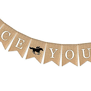 SWYOUN Burlap Place Your Bets Banner Kentucky Derby Party Supplies Horse Racing Mantel Fireplace Decoration
