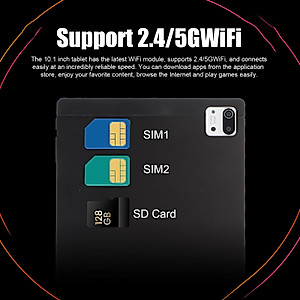 HD Tablet,Tablet PC,10.1 Inch Tablet for 11.0,2.4G 5G WiFi Tablet,Octa Core CPU,6GB RAM and 128GB ROM,1920x1200 IPS, Front 5MP Rear 13MP, Calling Tablet