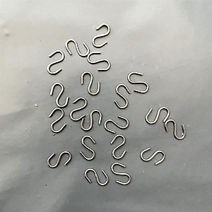 YUMIHAN 100 Pieces 0.55 Inch Stainless Steel with Storage Box Small S Metal Hooks,for Hanging Jewelry Christmas Ornament Metal S Shaped Wire Hook Kits DIY Hanger Ornament Crafts Hook (Silver)