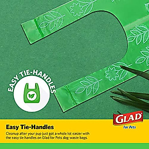 Glad Eco Friendly Dog Waste Bags - 8 Rolls of Lavender Scented Dog Waste Bags, 120 Bags in Total - Dog Waste Bags for All Dogs, Leak Proof and Strong Dog Poop Bags