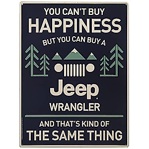 Open Road Brands Jeep Wrangler Metal Sign - You Can't Buy Happiness But You Can Buy a Jeep Wrangler - Funny Jeep Wall Decor