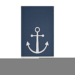 Wamika Nautical Theme Anchor Hand Bath Towel Hanging Towels Set Navy Blue Kitchen Dish Towel Highly Absorbent 2pcs