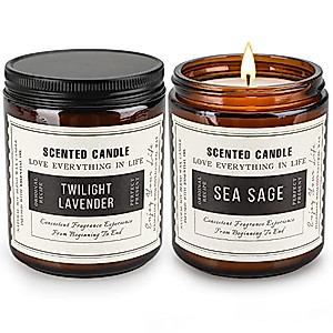 4 Pack Candles Gifts for Women, Lavender Candle Sets for Women Gifts, 28 OZ 200 Hour Long Lasting Candles, Sage Candles for Home Scented, Aromatherapy Candles Gift Set for Family and Friends