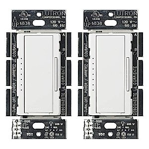 Lutron Maestro LED+ Dimmer Switch for Dimmable LED, Halogen and Incandescent Bulbs, 150W/Single-Pole or Multi-Location, MACL-153M-WH, White (2-Pack)