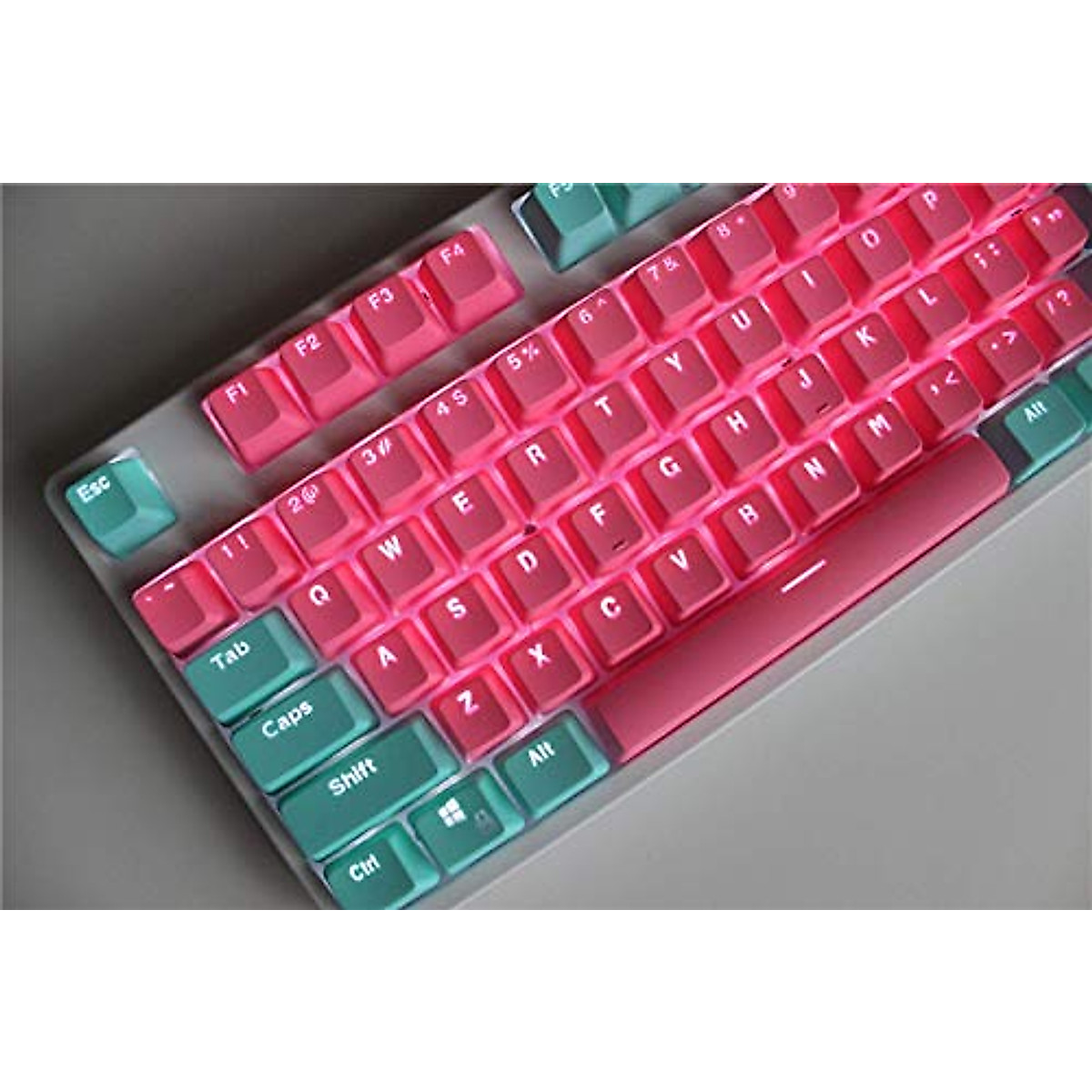 87/104 Keys Miami Doubleshot PBT Backlit Translucent Keycap Key caps ANSI/ISO Layout OEM Profile for 60%/87 TKL/104/108 Cherry MX Mechanical Gaming Keyboard (104 Keys)