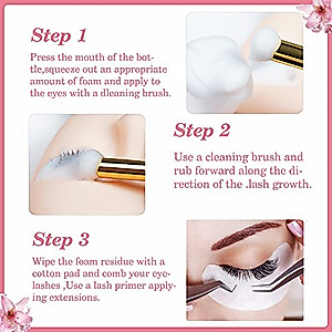 Mererke_Pretty Eyelash Extension Cleanser, Lash Shampoo for Lash Extensions, Lash Cleanser for Extensions, Paraben & Sulfate Free lash shampoo for Salon and Home Use 1.69 fl.oz