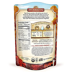 Organic Pancake and Waffle Mix, Classic Recipe by Birch Benders, Whole Grain, Non-GMO, Just Add Water, 16oz (Packaging may vary)