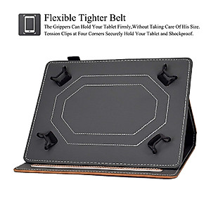 REASUN Case for 10.0 Inch Tablet, PU Leather Folding Stand with Card Slots Case for Galaxy Tab 9.6/9.7/10.1/10.4,iPad 9.7/10.2/10.5 inch,Kindle HD10 and More 10 inch Android Tablets, Brown