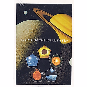 Exploring the Solar System, Full Sheet of 5 x $1.00 Pentagonal Postage Stamps, USA 2000, Scott 3410