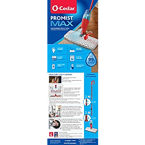 O-Cedar ProMist MAX Spray Mop, PMM with 2 Extra Refills, Red