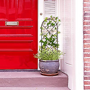 3 Pcs Garden Trellis for Climbing Plants Indoor, 23" x 7.7" Rust Proof Metal Support Wire with Decorative Lattice Grid Panels for Garden Indoor Potted Climbing Stems Stalks Vines