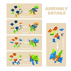 Children's Day Take Apart Robot Toy 5 in 1 Transformer Dinosaur Toys Screwdriver Transforming T-rex Building Toy STEM Educational Construction Transform Gifts for Kids Boys Girls 3 4 5 6 7 Years Old