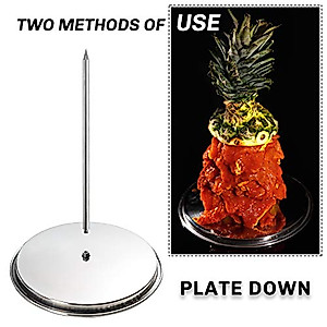 GriAddict Brazilian BBQ Skewers Hack, Al Pastor Stick - Gyro Spit Shawarma Stand for Oven - Stainless Removable Skewers Rack for Grilling, Vertical Grilling Rack Meat Spit, Turkey Hanger for Smoker