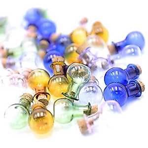 SHAOTONG 2ml Small Mini Glass Bottles Jars with Cork Stoppers.Wishing bottle drifting bottle wedding party DIY Etc. (O-20Pcs)