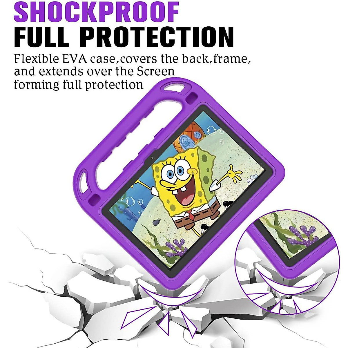 LEDNICEKER Kids Case for H D 8 & Plus 2020 & 2022 - Lightweight Shockproof Handle with Stand Kid-Proof Case for H D 8 inch Tablets (2022/2020 Release) - Purple