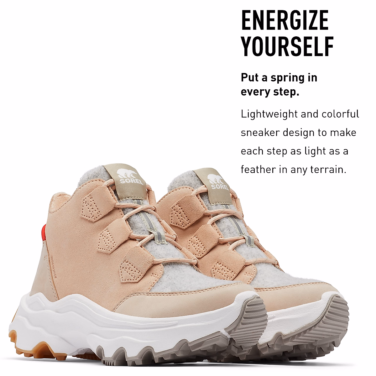 Sorel Women's Kinetic Breakthru Caribou Waterproof Boot - Nova Sand, Stone Green - Size 10