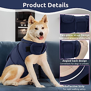 ASENKU Comfort Dog Jacket, Wrapped Dog Coat for Cold Weather, Elastic Puppy Sweatershirt, Pet Winter Coat Vest for Small, Medium & Large Dogs