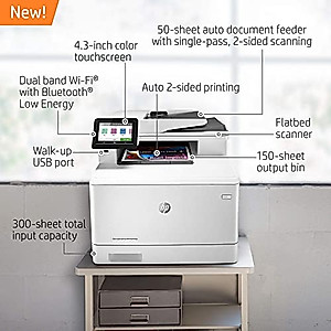 HP Color Laserjet Pro Multifunction M479fdw Wireless Laser Printer (W1A80A) (Renewed)