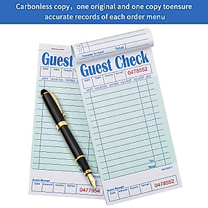 Batrical Guest Checks Server Note Pads 300 Sheets Waitress Notepad for Restaurants (6 Books) 3.5" x 6.75" Per Ticket Book