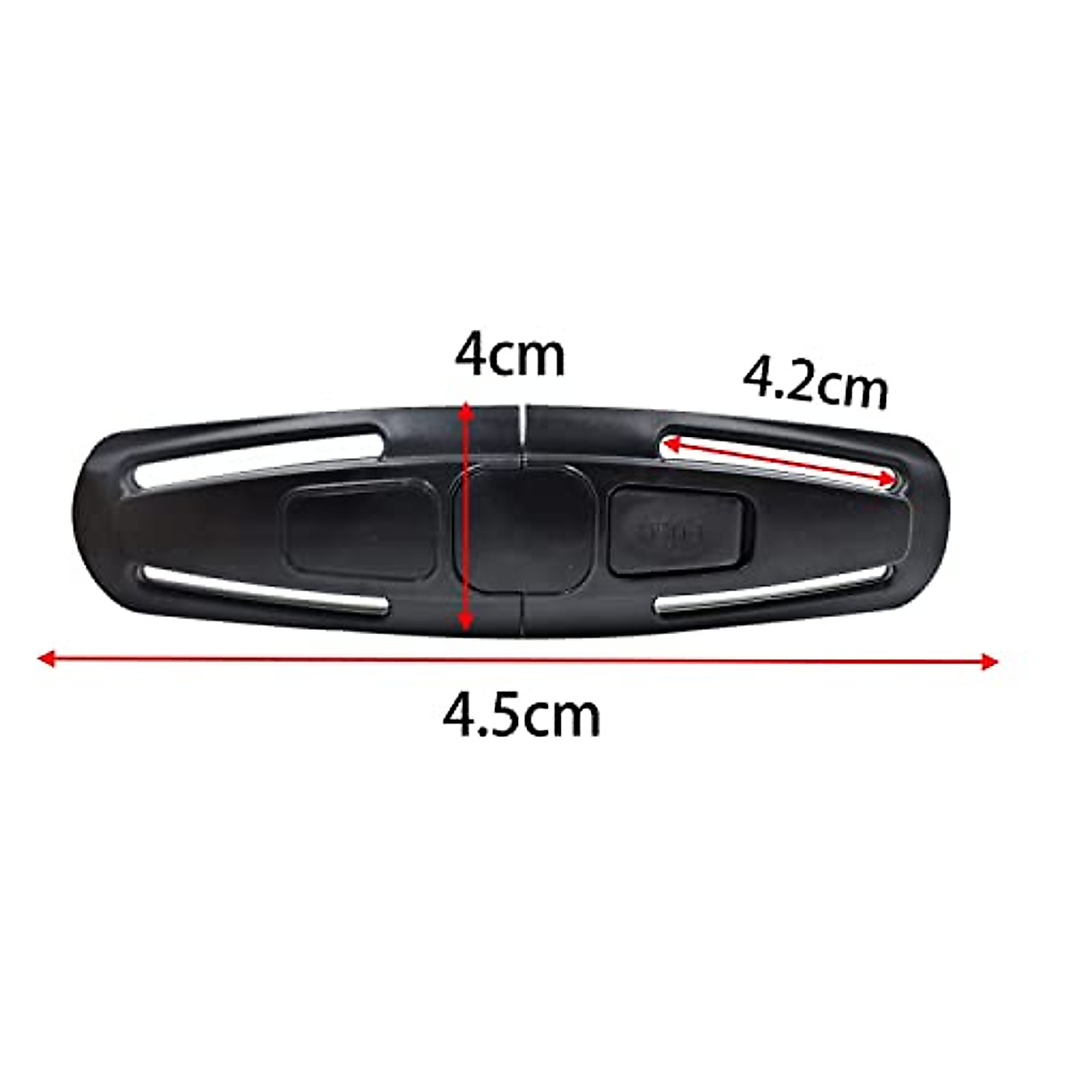 Universal Child Seat Chest Harness Clip and Baby Seat Safety Belt Clip Buckle Universal Replacement for Kids Trend Adjustable Guard(Black)