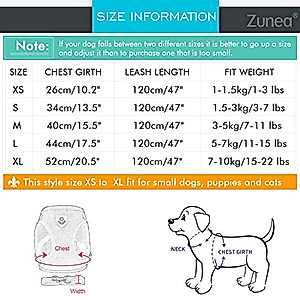 Zunea No Pull Small Dog Harness and Leash Set Adjustable Reflective Step-in Chihuahua Vest Harnesses Mesh Padded Plaid Escape Proof Walking Puppy Jacket for Boy Girl Pet Dogs Cats Pink XS