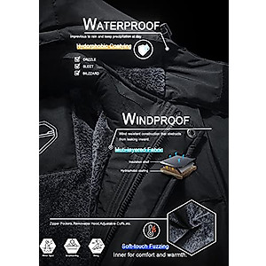 OTU Women's Waterproof Ski Jacket Snowboarding Windbreaker Warm Winter Hooded Mountain Snow Coat Large