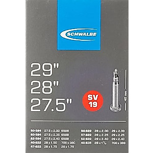 SCHWALBE Bicycle Tube with 40mm Presta Valve, 27.5 x 1.5-2.5-Inch, Black (10430343)