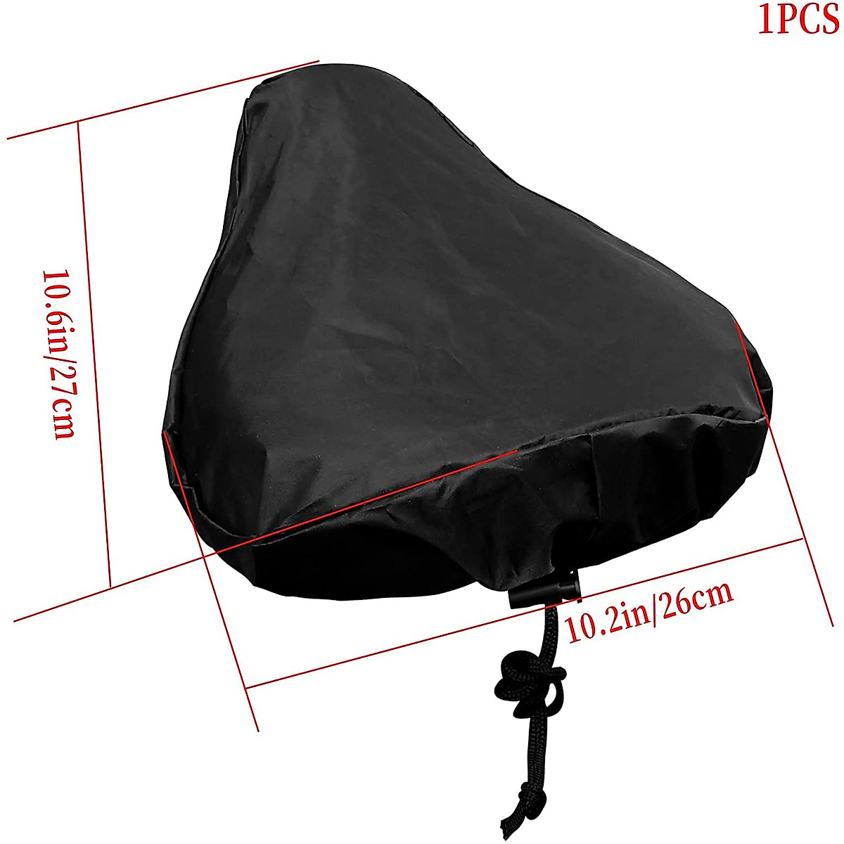 LUTER Waterproof Bike Seat Cover with Drawstring, Protective Water Resistant Bicycle Saddle Rain Dust Cover (Black)