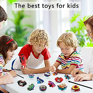 Nuffunx Bey Battling Top Burst Gyro Toy Set 12 Spinning Tops 4 Launchers Combat Battling Game with Portable Storage Box Gift for Kids Children Boys