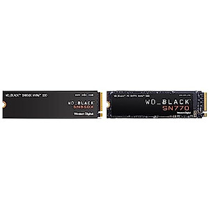 WD_BLACK 2TB SN850X NVMe Internal Gaming SSD Solid State Drive - Gen4 PCIe, M.2 2280, Up to 7,300 MB/s - WDS200T2X0E & 1TB SN770 NVMe Internal Gaming SSD Solid State Drive