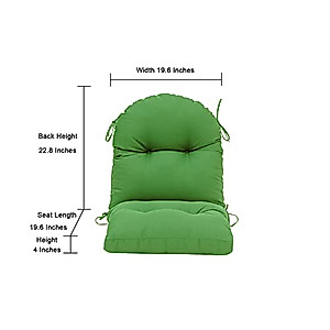 QILLOWAY Indoor Outdoor Seat Back Chair Pads Tufted Cushion, Spring/Summer Seasonal Replacement Cushions. (Green)