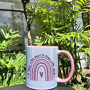 Inspirational Teacher Gift Mug, Appreciation Teacher Mug Gifts for Teacher Mentor Professor Leaders, Inspirational Thank You Gifts for Teacher's Day Graduation Thanksgiving Birthday, Pink Coffee Mugs