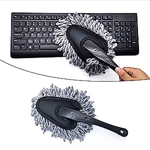Ajxn 2PCS Super Soft Microfiber Car Dash Duster Brush for Car Cleaning Home Kitchen Computer Cleaning Brush Dusting Tool(Grey)
