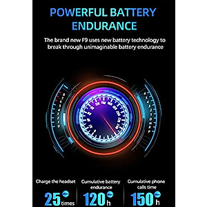 F9 TWS LED Touch Wireless Bluetooth Headset Stereo Noise Cancelling earplug with 2000mAh Charging case Mobile Power Supply, Black