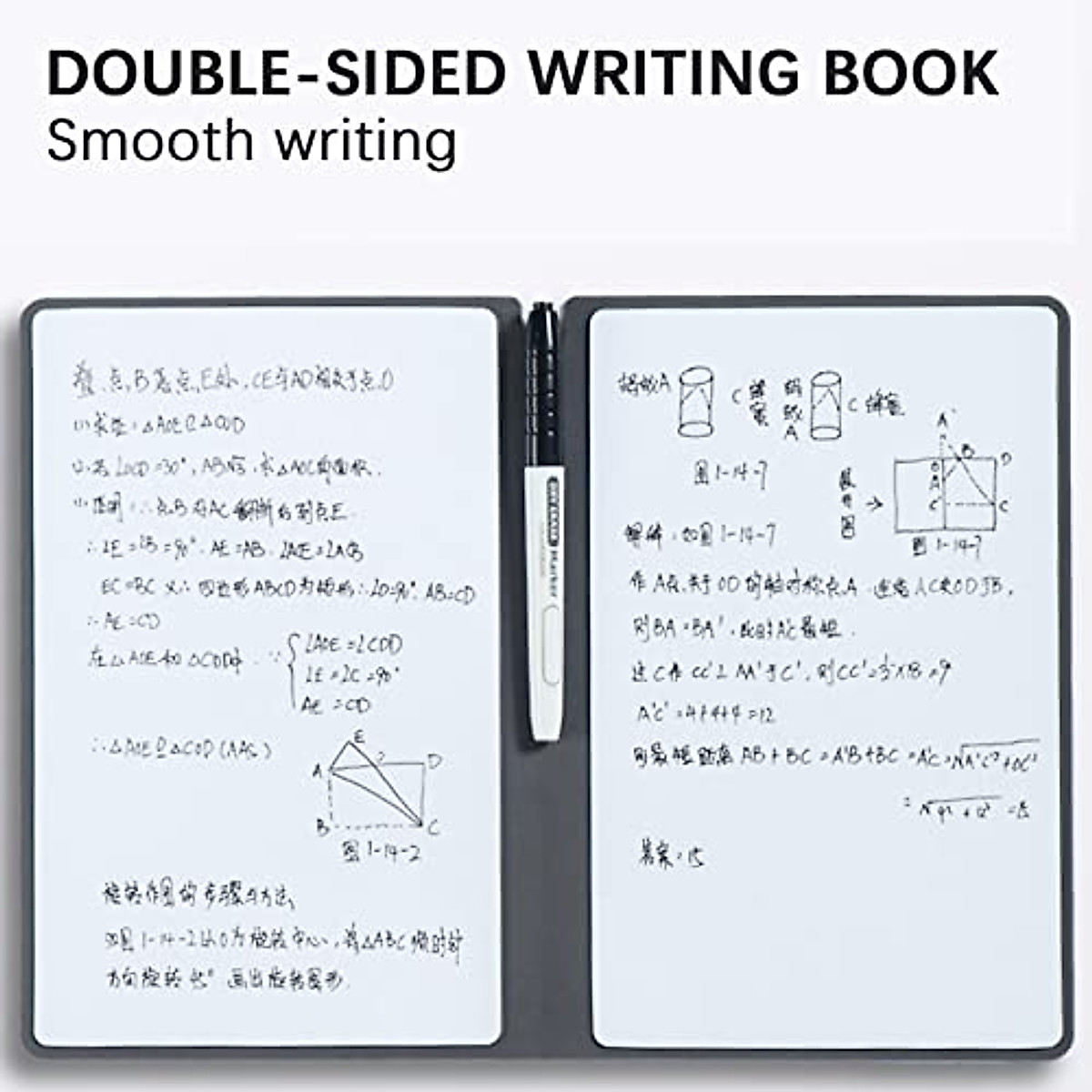 naixue Dry Erase Notepad - 6.3 X 9.53 Inch Leather Dry Erase Notepad Set - Erasable A5 Meeting Lapboard for Group Discussions