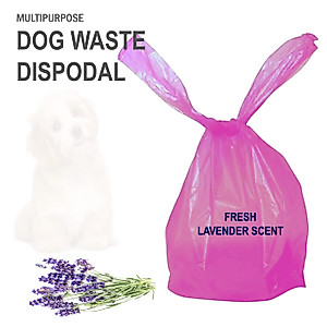 Baby Disposable Plastic Diaper Bags 1000 Count (500 Lavender Scent, 500 Fresh Baby Powder Scent) Easy Tie Handles Diaper Sacks or Pet Waste Bags (1000 Bags)