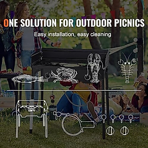 VEVOR Outdoor Propane Burner, 2 Burner Propane Stove with Windscreen, Heavy Duty Gas Cooker w/Detachable Legs Stand & Adjustable PSI Regulator, Propane Burners for Outdoor Cooking