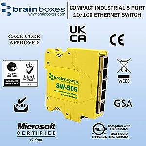 Brainboxes Ethernet Switch 5 Port SW-505