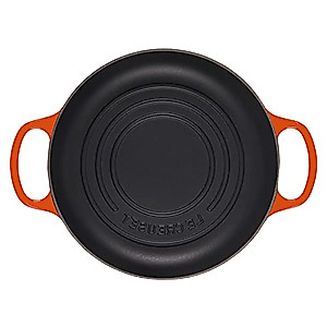 Le Creuset Enameled Cast Iron Bread Oven Bundle with 3 1/4" Nylon Cleaning Brush - Flame