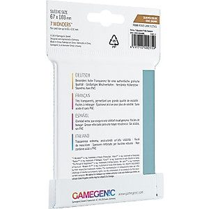 Prime Board Game Sleeves | Pack of 80 Extra-Clear Sleeves | 67 by 103 mm Card Sleeves Optimized for Use with 7 Wonders | Premium Card Protection | FFG Brown Color Code | Made by Gamegenic