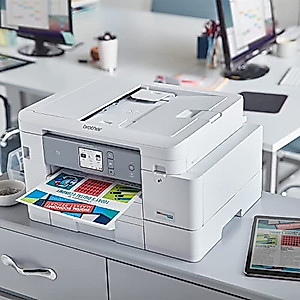 Brother MFC-J4535DW INKvestment Tank All-in-One Color Inkjet Printer with NFC, Print Scan Copy Fax, Auto 2-Sided Printing, Built-in Wireless, 4800 x 1200 dpi, White, Bundle with JAWFOAL