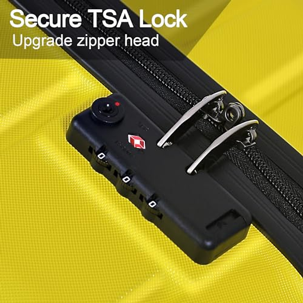 HOUAGI Luggage Sets 2 Piece,20 inch 24 inch Carry on Luggage Airline Approved,ABS Hardside Lightweight Suitcase with 4 Spinner Wheels,2-Piece Set(20/24),Yellow