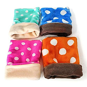SONGBIRDTH Polka Dot Lovely Plush Sleeping Bag Mini Pet Bed Nest for Guinea Pig Hamster for Sugar Glider Ferret Squirrel Blue