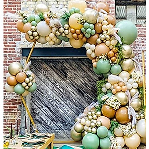 Safari Woodland Sage Olive Green Brown Nude Cream Neutral Balloons Balloon Garland Kit, Jungle Safari Wild One Boho Teddy Bear Birthday Baby Shower Theme Party Decorations Supplies for Boy