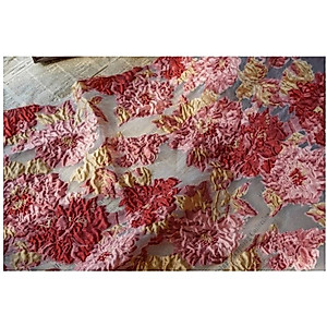 XMTXZYM 2 Meter Yarn Dyed Embossed Jacquard Fabric Women's Dress DIY Sewing Fabric