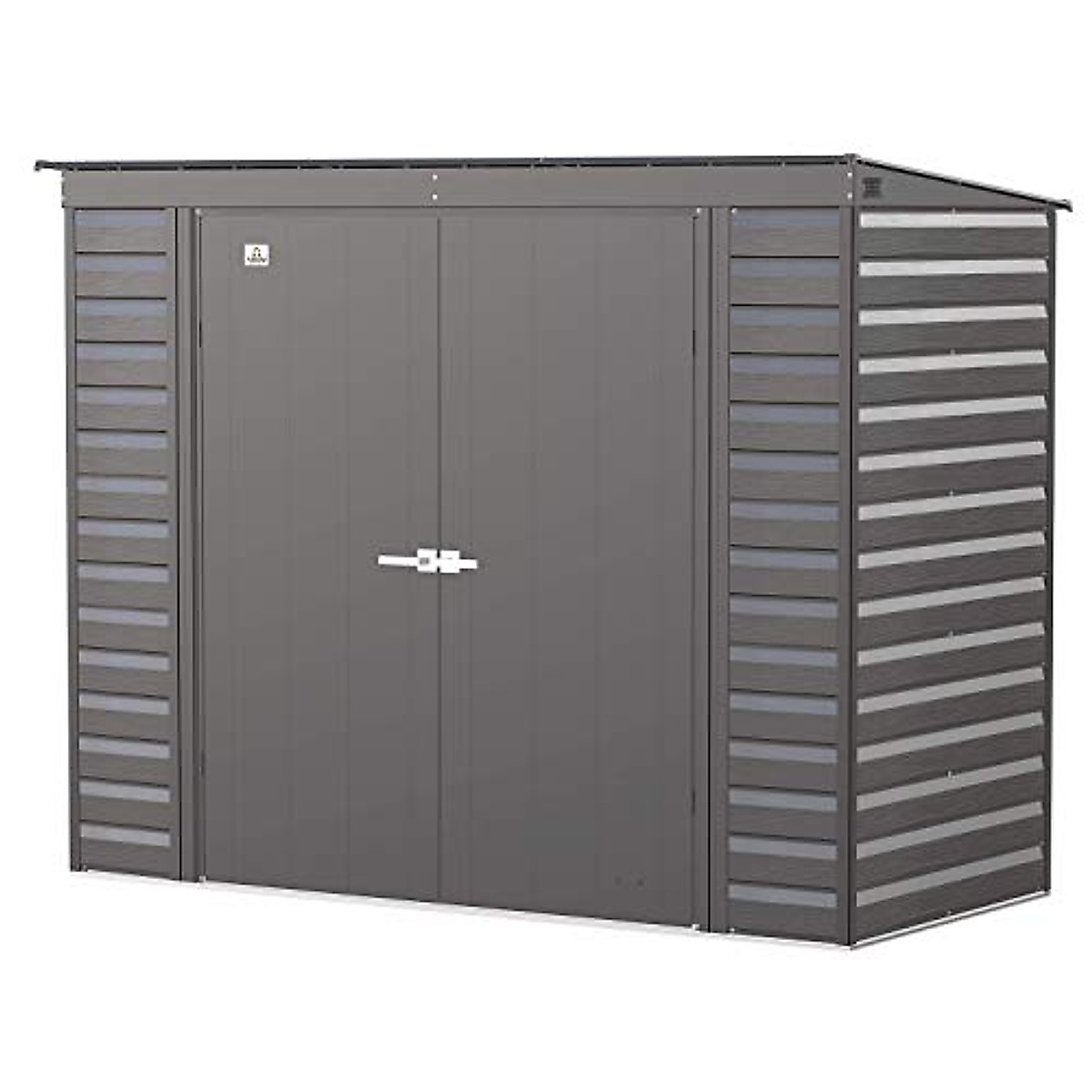 Arrow Shed Select 8' x 4' Outdoor Lockable Steel Storage Shed Building, Charcoal