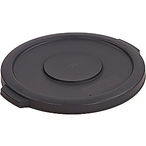 CFS 34101123 Bronco Polyethylene Round Lid, 16.13" Overall Diameter x 2.13" Height, Gray, For 10 Gallon Containers (Case of 6)