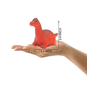 Aildysee Dinosaur Bath Toys, 6 Packs Light Up Floating Rubber Toys for Baby Children Toddler,Pool Water Bathtub Shower Toys for Kids Preschool in Holiday Christmas Birthday