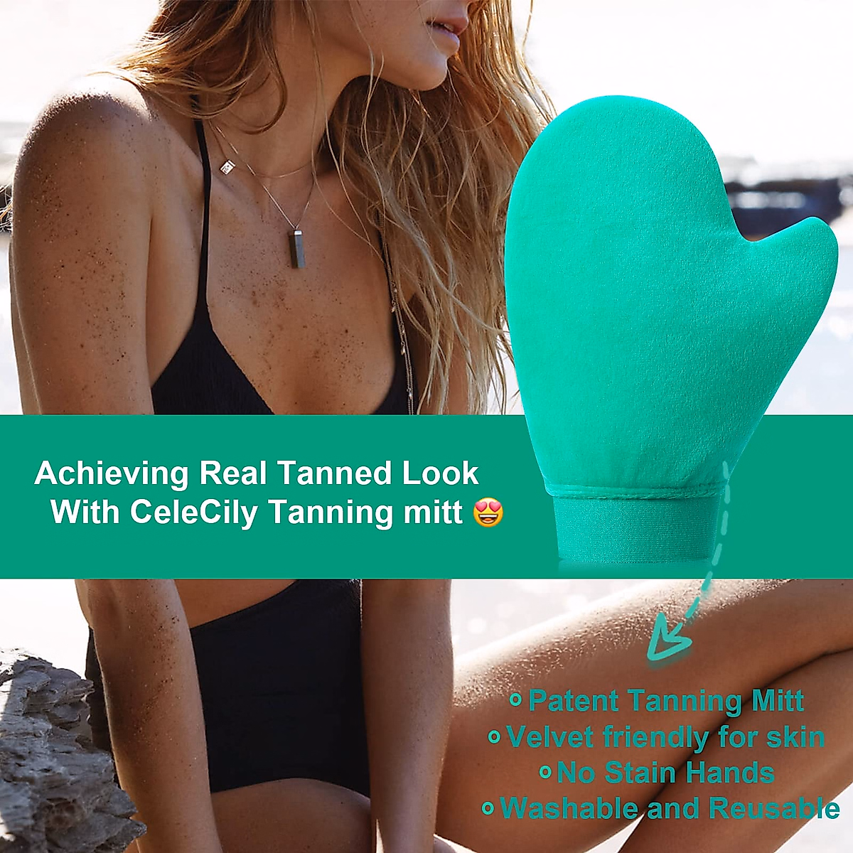 CeleCily Self Tanning Mitt Applicator Self Tanner Mitt Applicator Tanning Mitts Self Tanner Glove Self Tanning Glove For Self Tan Mitt Applicator Sunless Tanner Mitt Self Tanner Applicator Tanner Mit